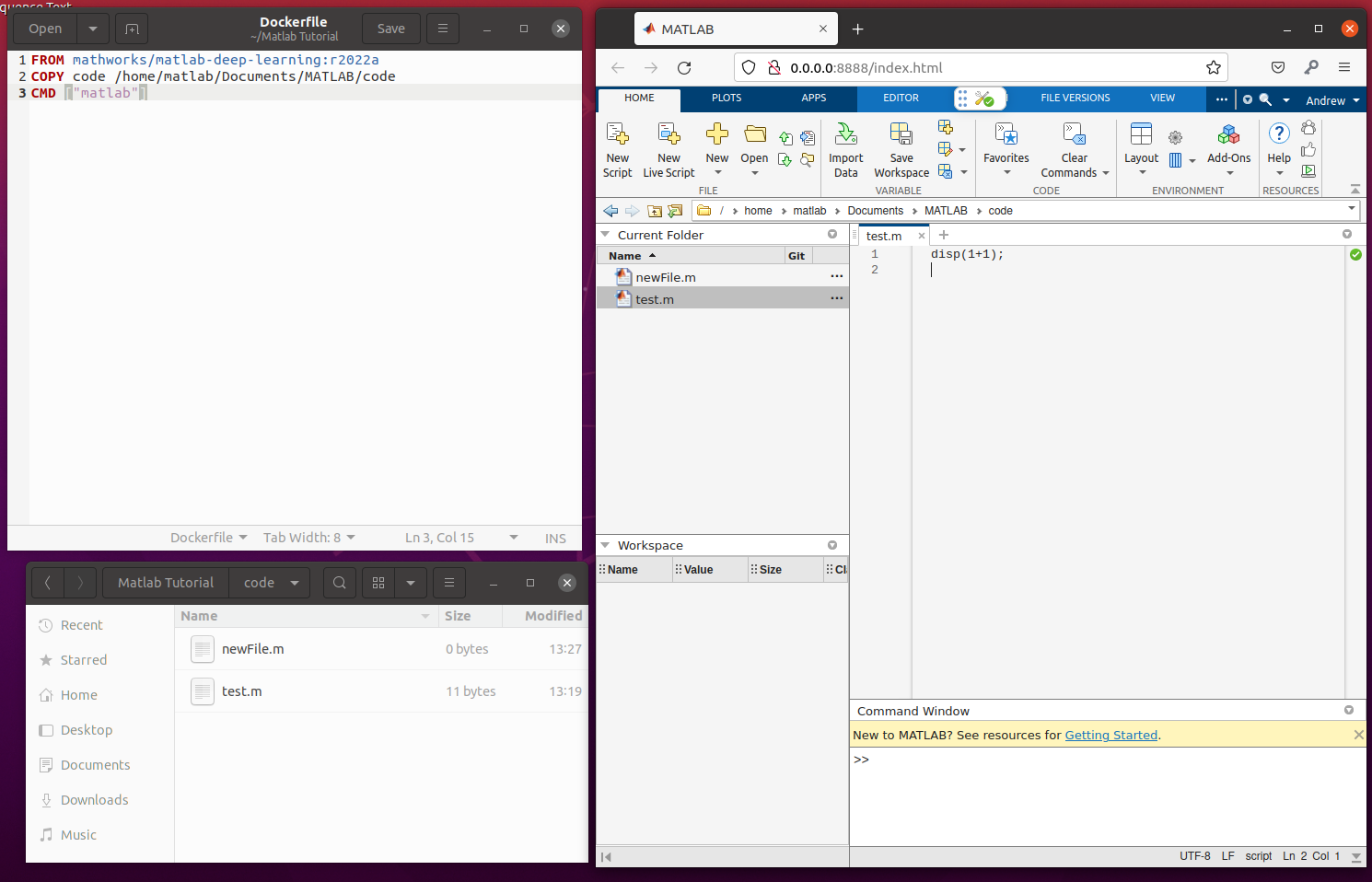 Using Matlab Through Docker Case Mri